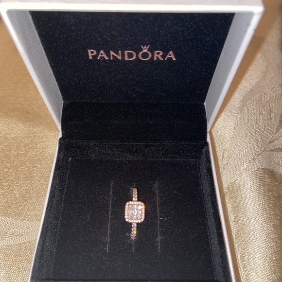 Jewelry | Pandora Square Sparkle Halo Ring | Poshmark